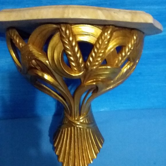 sorroco | Accents | Vintage Syroco Resin Wall Shelf Decor Cream Marble ...